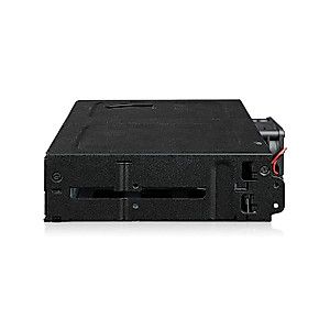 ICY DOCK ToughArmor MB105VP-B 2 x U.2 / U.3 NVMe PCIe 4.0 64Gbps SSD (up to 15 mm) to 1 x SlimSAS 8i (SFF-8654) Removable Frame Housing in 1 x 5.25 Inch Bay Black Complete Metal