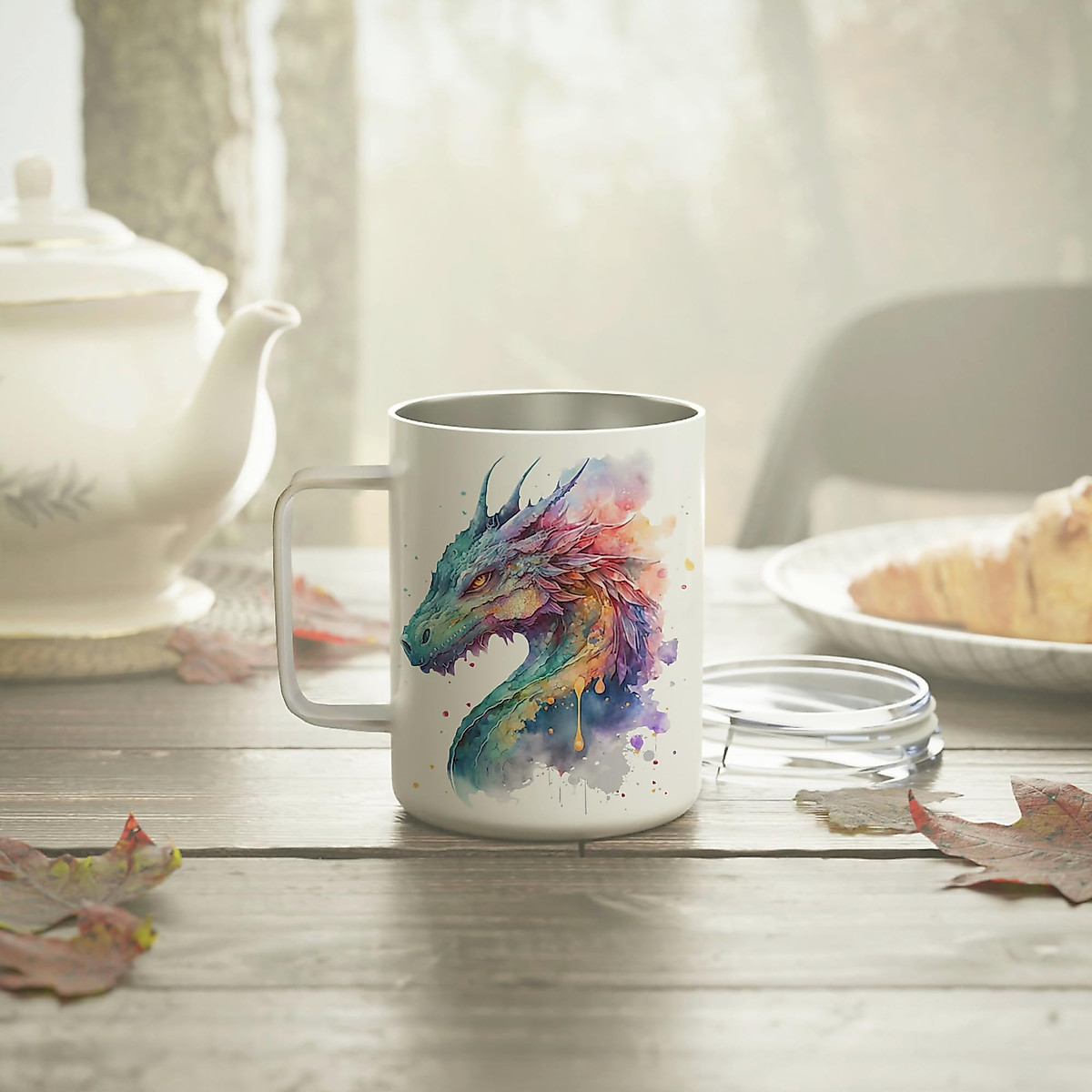 Hyturtle Dragon Cup Gifts Dragon Lover, Just A Girl Who Loves Dragons Coffee Mug Stainless Steel 12oz, Dragon Gifts For Women, Cute Animal Lover Gift For Girls, Daughter On Birthday Christmas