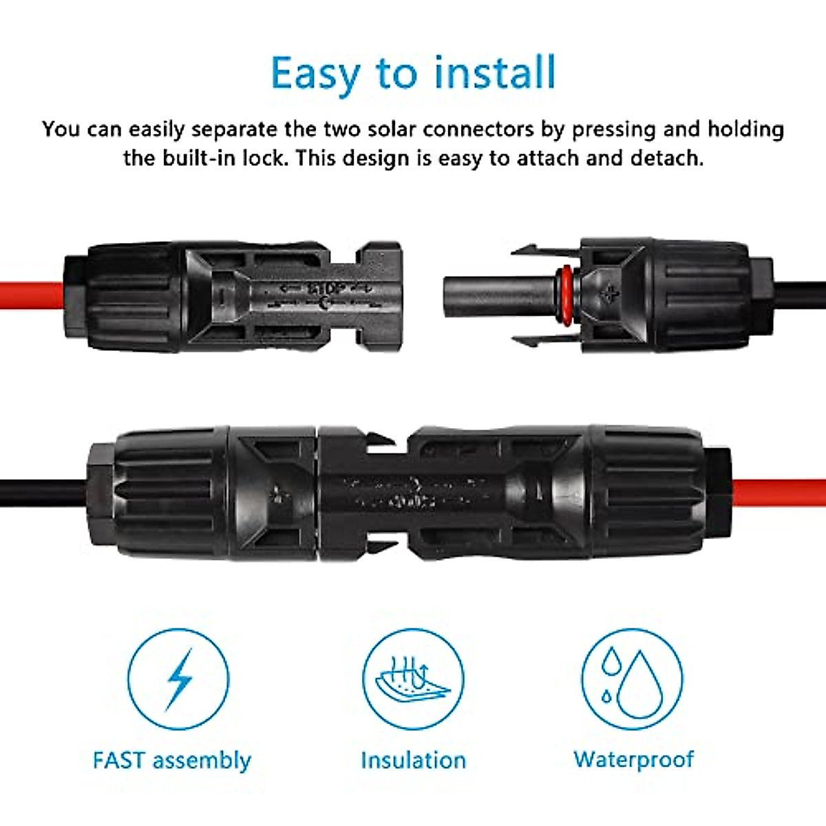 CERRXIAN 1.5m 12AWG XT60I Female to Solar Panel Power Extension Cable for Portable Power Station,Solar Generator(XT60I-F)