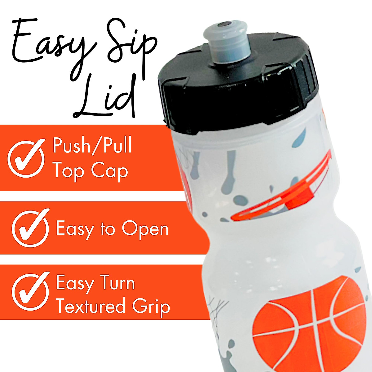 50 Strong Kids Water Bottle | 22 oz. BPA- Free Sports Squeeze Water Bottles with Pull Top Cap |Perfect Water Bottle for School | Reusable & Durable for Boys & Girls | Made in USA