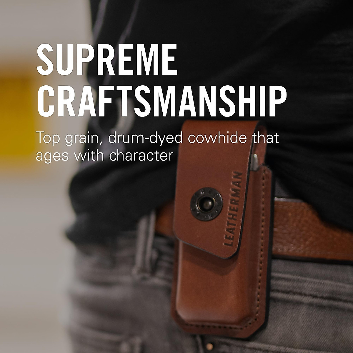 LEATHERMAN, Ainsworth Premium Leather Sheath for Multi-Tools, Fits Charge+, Wave+, Wingman, Rebar & More, Medium