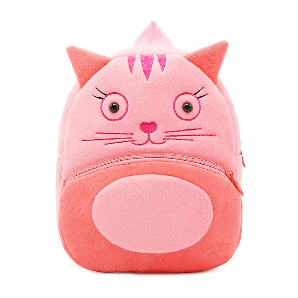 KISSOURBABY Cute Toddler Backpack Toddler Bag Plush Animal Cartoon Mini Travel Bag for Baby Girl Boy 1-4 Years(Cat)