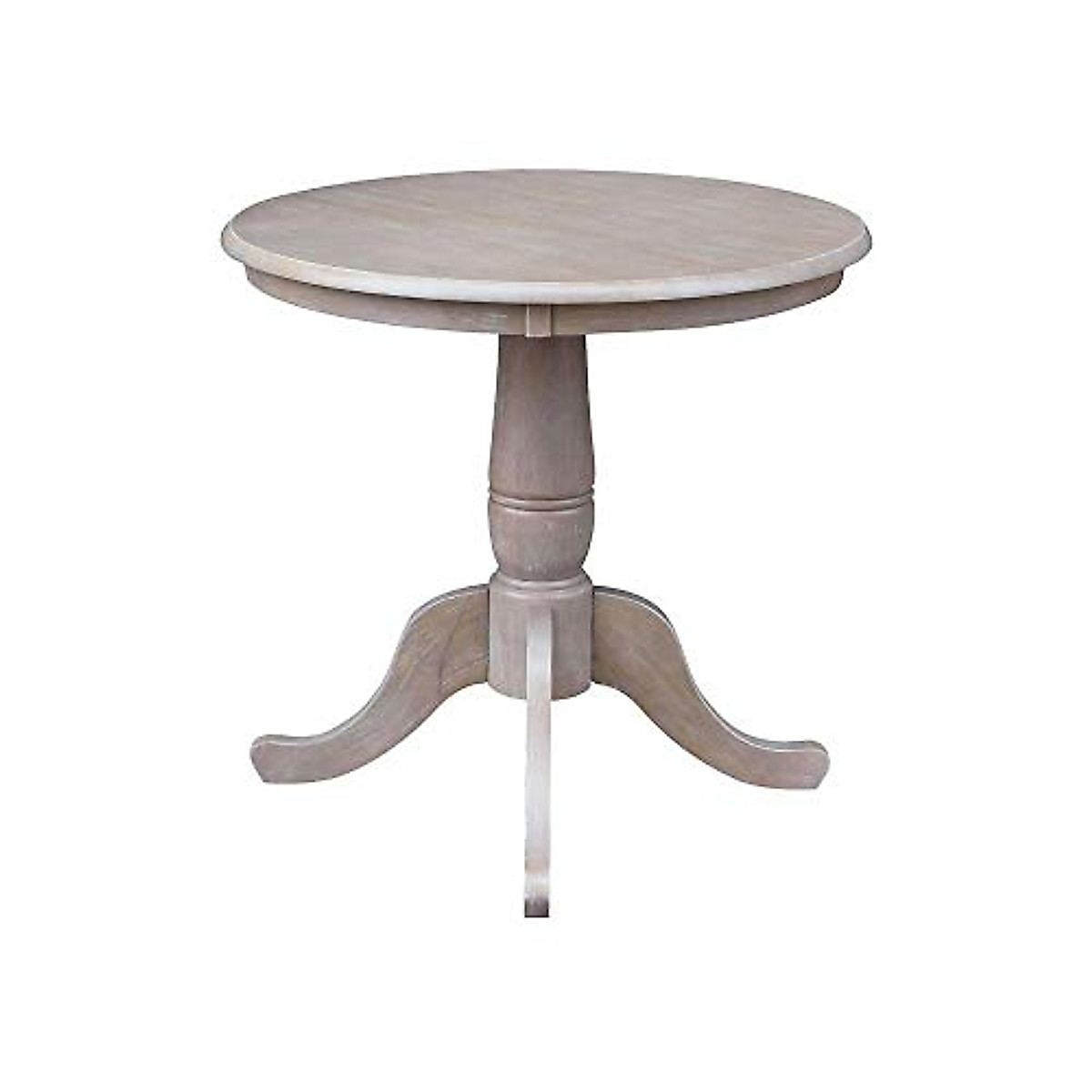International Concepts 30" Round Top Pedestal Table-28.9" H, Washed Gray Taupe