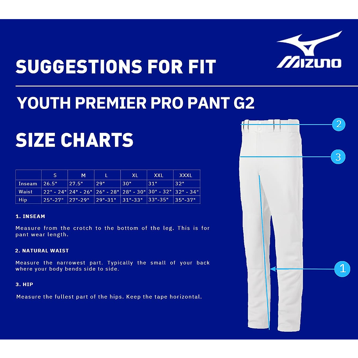 Mizuno Youth Select Pro Pants, Grey, X-Large