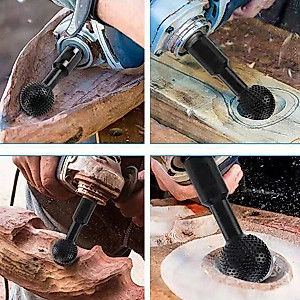 2 Pcs Sphere Rotary Burr with 5/8-11 Threads for 4 1/2 and 5 Inch Angle Grinder, Wood Carving Burrs for Carving Grinding Polishing Engraving