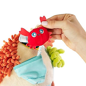 Miniland Sensorial Reef. Plush Rattle Toy for Infant and Toddlers with Many Different Sensory Stimulations. Fully Washable for Baby Teething. 2023 Toty Finalist