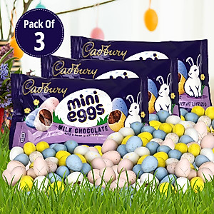 Cadbury Mini Eggs Easter Chocolates– 3-Pack Chocolate Milk Candy Bags for Kids, Holidays, Dessert Decorating – Premium Easter Candy Bulk Covered with Sugar Shells – Delicious Creamy Taste(7.3oz Bags)