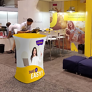 BannerBuzz, Fabric Pop Up Square Booth, Graphic with Hardware, 240 GSM, Tension Fabric, 32 mm Tube Diameter, 1440 DPI Dye-Sublimation Printing, Ideal for Trade Show, Exhibition (82.7” W X 39” H)