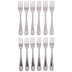 Winco 12-Piece Dots Salad Fork Set, 18-0 Stainless Steel, Silver