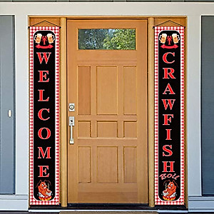 Crawfish Boil Party Decorations and Supplies Crawfish Boil Welcome Sign Banner Crawfish Boil Birthday Party Baby Shower Decoration Outdoor Front Porch