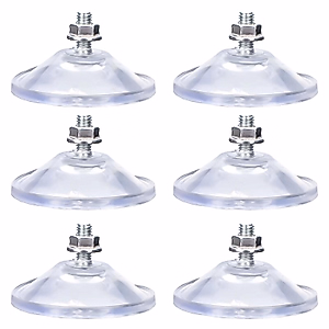 XJKJ 6-Piece Large Suction Cup Set of rsuction Cup Screw Thickened Suction Cups, Transparent PVC Suction Cups, with M6 x 19 nut Screws, Super Strong Adhesive Glass Suction Cup Bracket (M6)