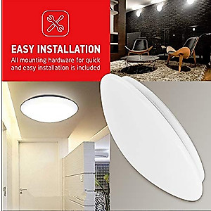 iLett LED 15 Watts Flush Mount Fixture Ceiling Light, Mushroom Shape, Ultra Light Weight, 10.5 inches, 1200lm, 6500K, 85V-265V