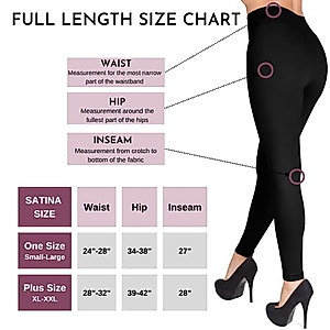 SATINA High Waisted Leggings for Women - Workout Leggings for Regular & Plus Size Women - Black Leggings Women - Yoga Leggings for Women | 3 Inch Waistband (One Size, Black)