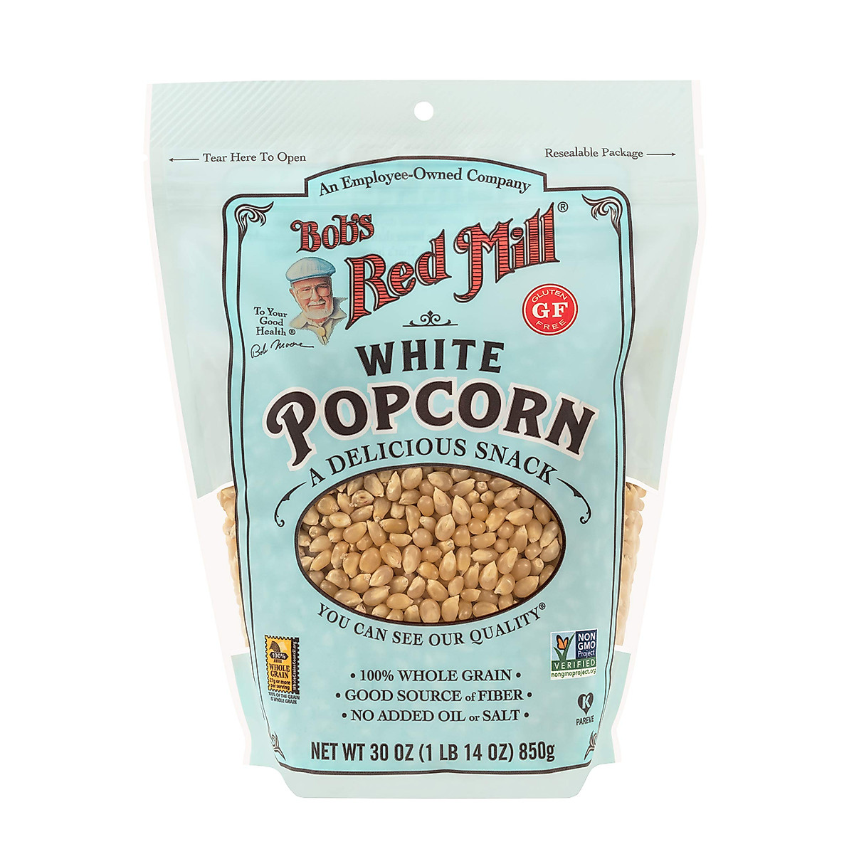 Bob's Red Mill White Popcorn, 30oz (Pack of 1) - Non GMO, Whole Grain, Vegan, Kosher