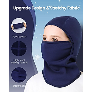 Aegend Kids Balaclava Windproof Ski Face Warmer for Cold Weather Winter Sports Skiing, Running, Cycling, 1 Piece, 4 Colors Blue