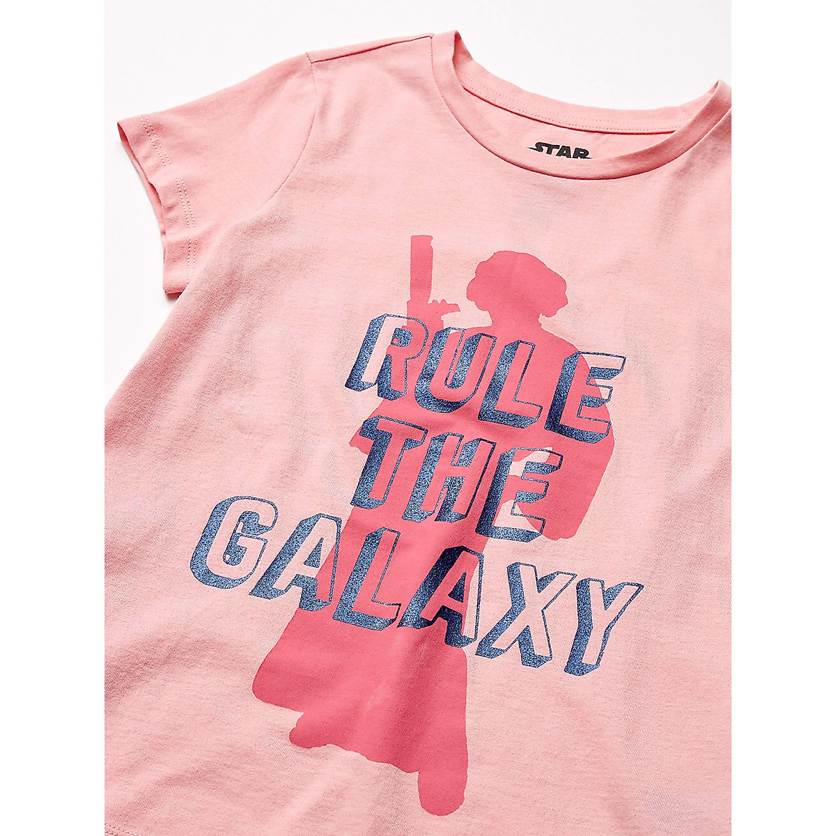 Amazon Essentials Disney | Marvel | Star Wars | Frozen | Princess Girls' Short-Sleeve T-Shirts, Pack of 4, Star Wars Rule The Galaxy, XX-Large