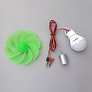 Mini Wind Turbine Motor Blade W/Bulb DIY Kit Power Alternative Energy Generator