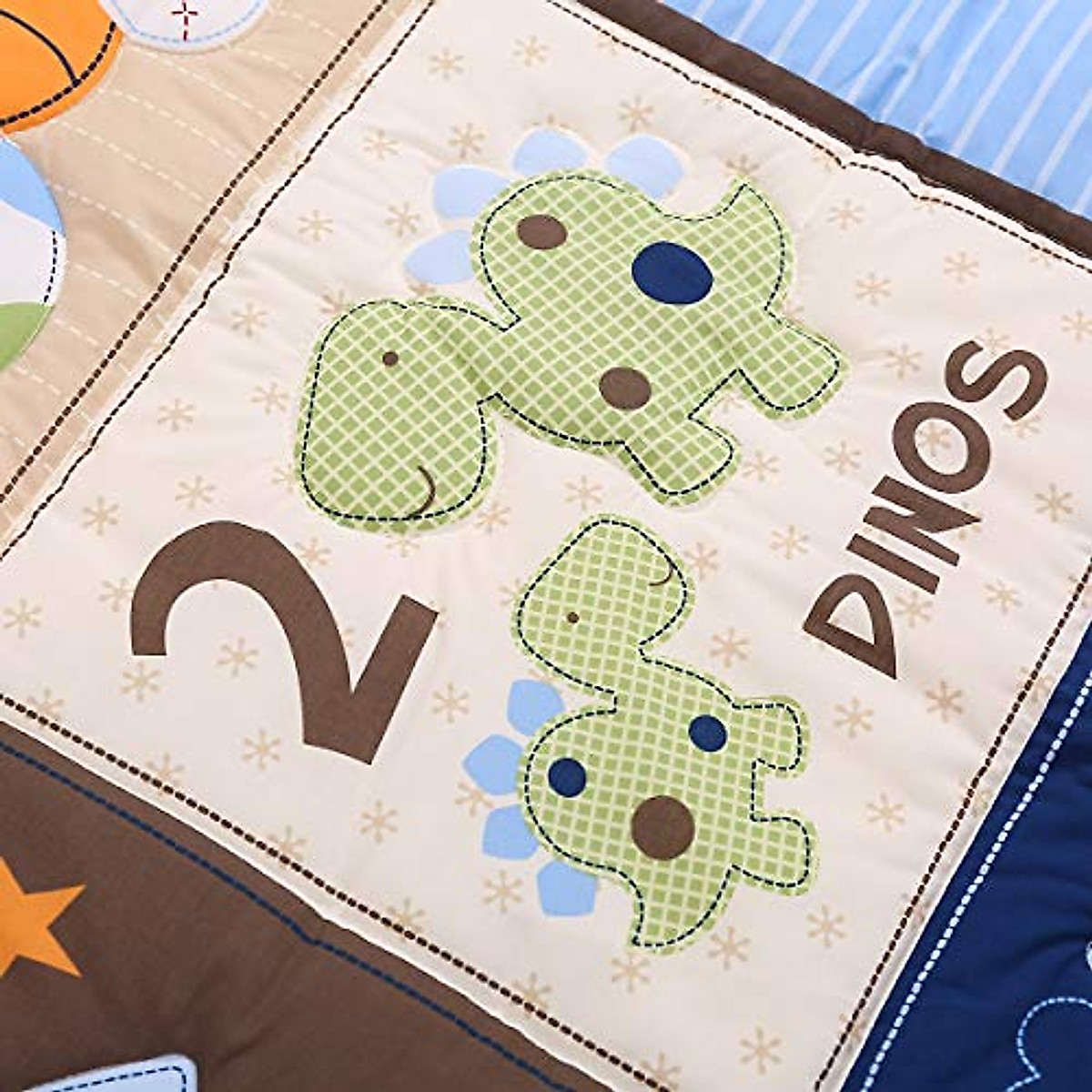 3 PCs Nursery Crib Bedding Set Airplane Rocket Fashion Baby Boy Girl Gift Idea 1 Quilt 1 Fitted Sheet 1 Diaper Organizer