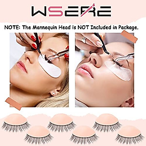 WSERE 9Pairs Removable Eyelids with Lashes, Replaced Eyelid Silicone Realistic Mannequin Eyelids, Mannequin Head Replacement Eyelids, Makeup Training Eyelashes Extensions Replaceable Practice Eyelid A