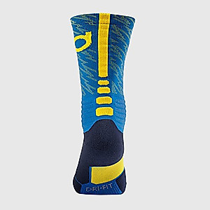 Nike Women's Hyper Elite KD Basketball Crew Socks Small (Size 4-6) Blue, Yellow