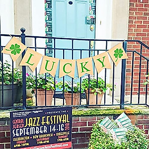 St Patricks Day Decorations St Patricks Day Banner Lucky Banner Shamrock Garland for St Pattys Decorations Shamrock Decorations St Patricks Day Decor