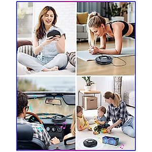 CD Player Portable ARAFUNA, Portable CD Player Bluetooth with FM Radio, 2000mAh Rechargeable CD Player for Car with LCD Screen, Anti Shock Protection Walkman CD Player with Headphone, AUX Cable