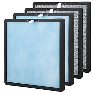 GoKBNY 2-Set HJ-H23 Replacement Filter Compatible with Hejiko HJ-H23 Purifier, 2 True H13 HEPA Filters + 2 Activated Carbon Filters
