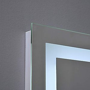 HOMCOM LED Bathroom Mirror Wall Mount Vanity Make Up Mirror with Dimmable Touch Switch Control and Defogger, Waterproof - 32" x 24"