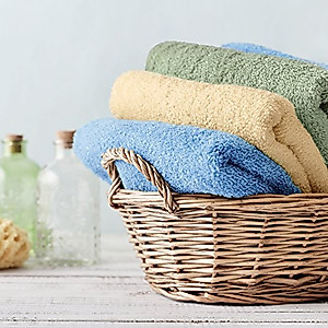 CrystalTowels Bath Towel Set Pack of 7 (27 x 52 Inches) 100% Cotton, Ultra Soft Highly Absorbent Bath Towel, Lightweight and Quick Drying Towels, Multi Colors Brights.