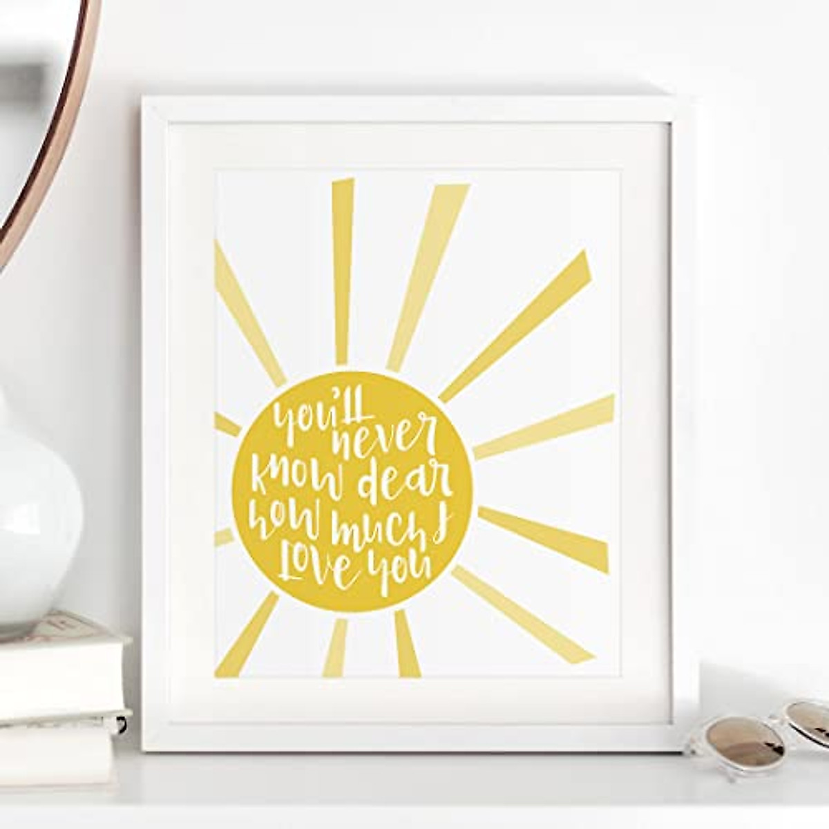You Are My Sunshine inspired song lyric wall art print, music poster home decor gift for bedroom living room baby nursery