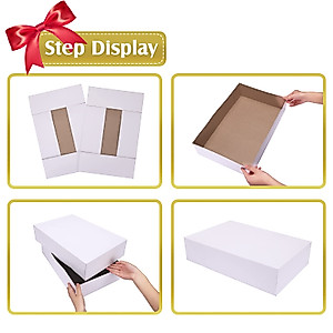 Moretoes 12 Pack 14.25 x 9.5 x 2 Gift Boxes with Lids (Shirt Boxes Bulk for Wrapping Gifts) for Christmas Presents, Holidays, Birthdays