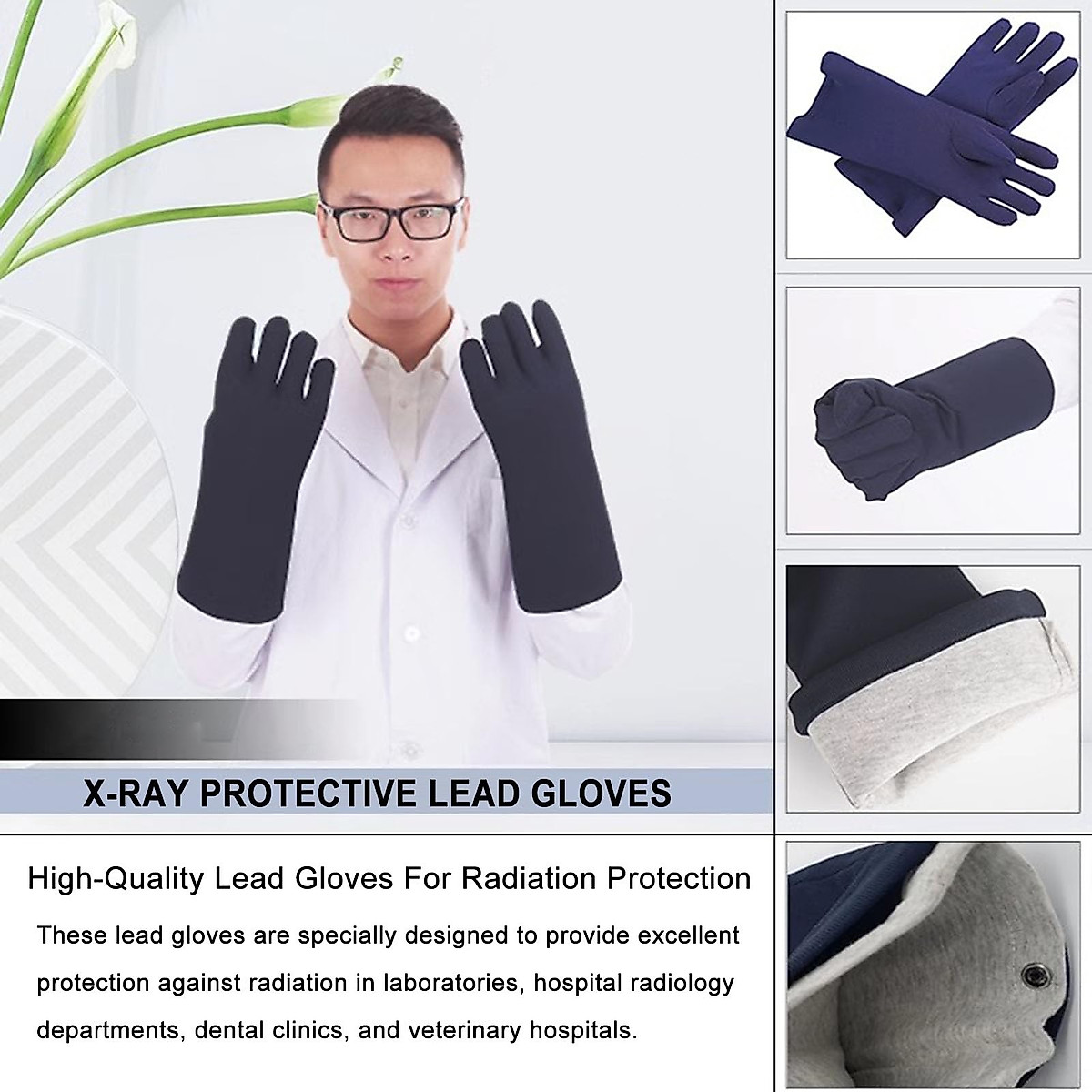 Soft Lead Gloves for Xray Protection, Radiation Resistant Lead Gloves for Pet Hospitals, Light Weight(0.5mmpb)