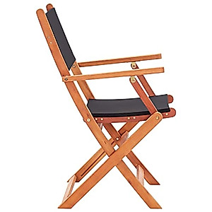 TCSGURK Outdoor Eucalyptus Wood Patio Furniture Dining Set, Table Chairs All Weather Backyard Conversation Set (Color : Black, Size : 63" x 33.5" x 29.5")