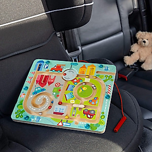 HABA Busy Board for Toddlers 2-4: Town Magnetic Maze Puzzle Game - Toddler Travel Toys for Preschoolers