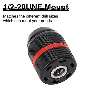 YWBL-WH Multi Keyless Chuck, Keyless Hand Drill Chuck 1/2-20UNF Mount 1~13mm Self-tighten Drill Chuck for Multiple Purposes