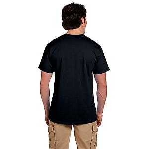 Fruit of the Loom Men's Lightweight Cotton Tees (Short & Long Sleeve), Crew-4 Pack-Black, X-Large