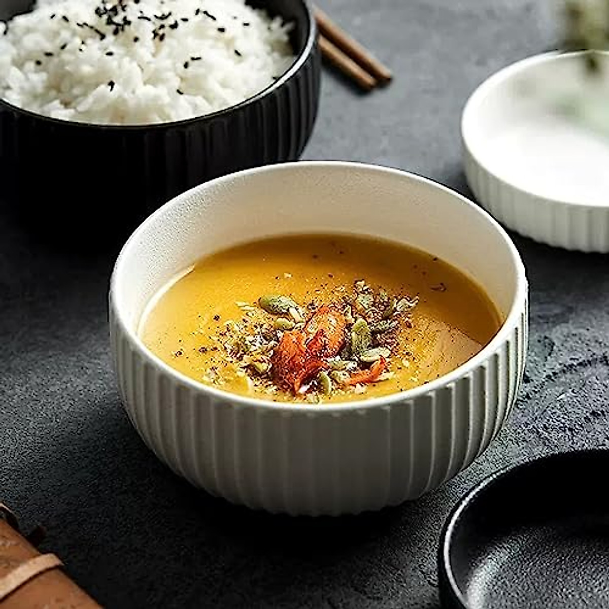 EERINESS Dinner Plates Soup Bowls Japanese Rice Bowl Household Ceramic Bowl Salad Bowl Fruit Bowl Small Soup Bowl For Salad, Soup, Pasta Ramen Bowl (Color : B)