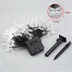 WONFAST Solar String Lights, Waterproof 16ft 20LED Butterfly Christmas Fairy Lights Decorative Lighting for Home Party Wedding Patio Garden Porch Balcony (Purple)