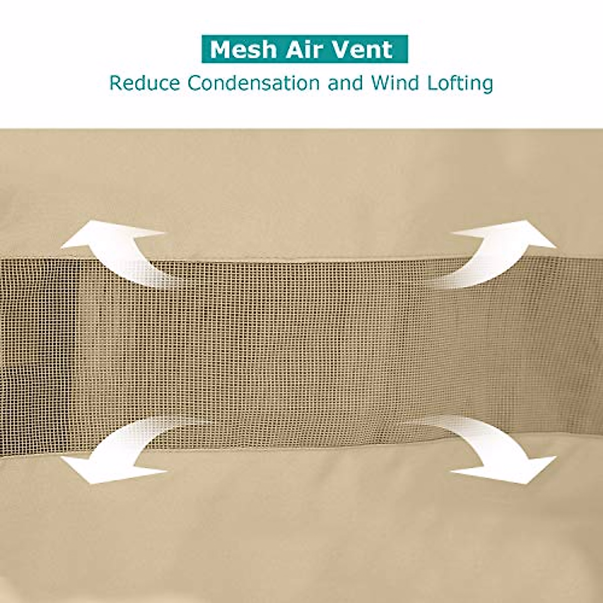 SunPatio Patio Rectangular Table and Chairs Cover, Heavy Duty Waterproof Outdoor Furniture Set Cover for Dining Set, Weather Resistant Conversation Sectional Set Cover, 90''L x 60''W x 30''H, Beige