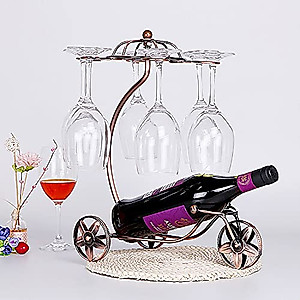 Cicodona Countertop Wine Glass Holder - Freestanding Tabletop Stemware Storage Rack Metal Glasses Display Rack Black with 6 Hooks-Perfect for Home Kitchen Decor & Kitchen Storage Rack