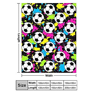 Soccer Blanket Super Soft Flannel Blankets and Throws Outdoor Football for Bedding Boys Girls Adults Gifts 50"X40"