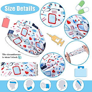 Tigeen 30 Pcs Nurse Headbands for Women Nursing Headbands with Buttons Stretch Non Slip Elastic Hair Bands Ear Protection Medical Headbands for Doctors Nurse Work Head Wraps Hairband for Sports