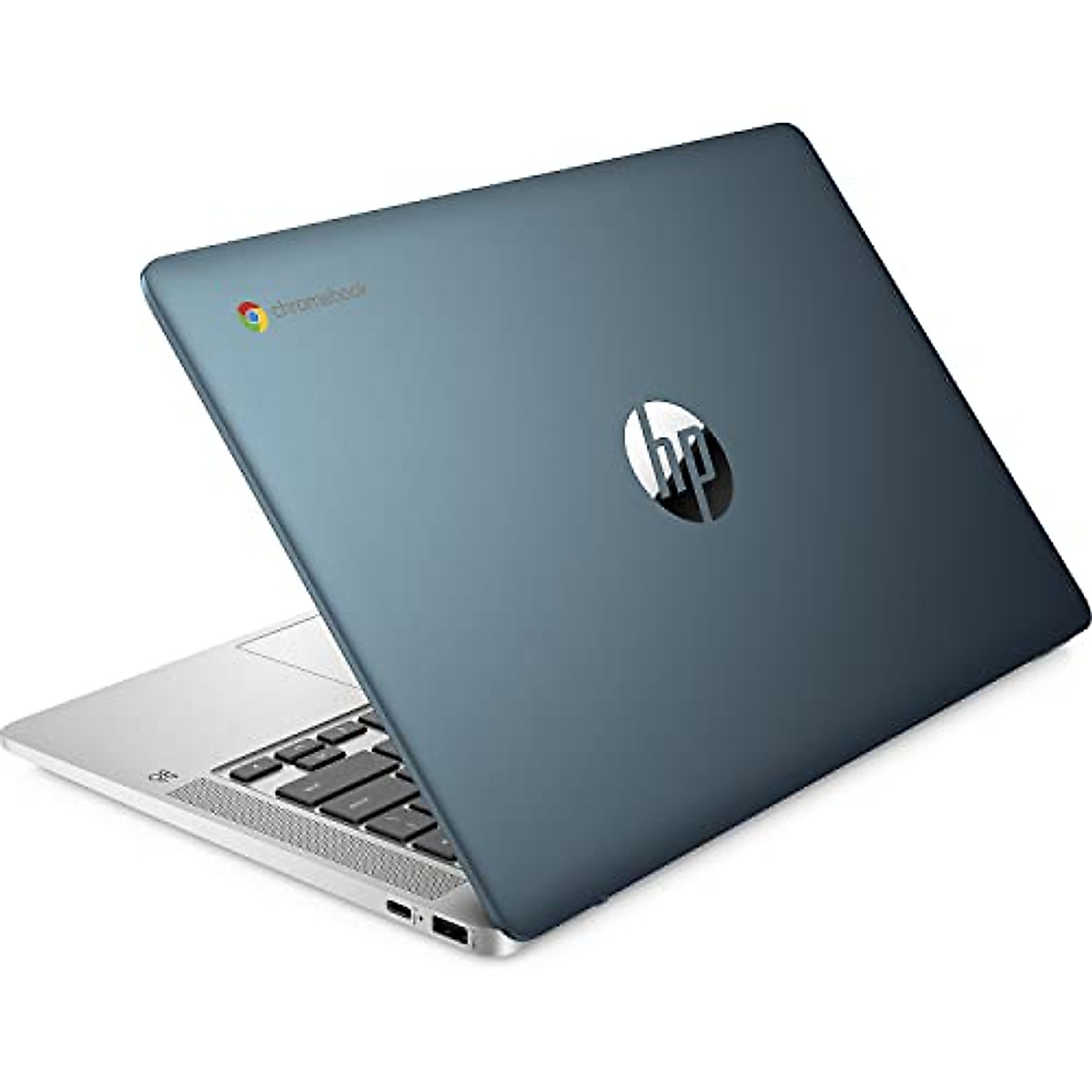 HP Chromebook 14a-na0120nr 14 Inch HD Laptop Intel Celeron N4120 Intel UHD Graphics, 4GB LPDDR4 RAM, 32GB eMMC Computer Storage, ChromeOS, USB Type-C, Wifi, Bluetooth Forest Teal (Renewed)