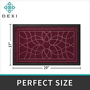 DEXI Front Door Mat, Welcome Mat Heavy Duty Durable Low Profile Outside Doormat for Entryway, Patio, Garage, High Traffic Areas, 17"X29", Palevioletred