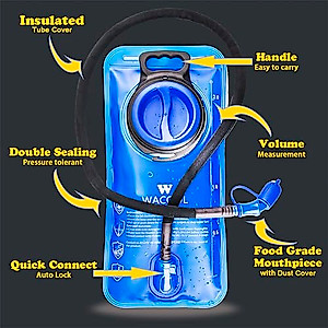 WACOOL 2L 70oz BPA Free PEVA Hydration Pack Bladder Leak-Proof Water Reservoir (Hydration Bladder Only)