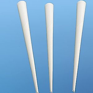 100 Count Carnival King Cotton Candy White Paper Cones 11 3/4" Long For Carnivals Concession Essentials for Fairs Parties (100)