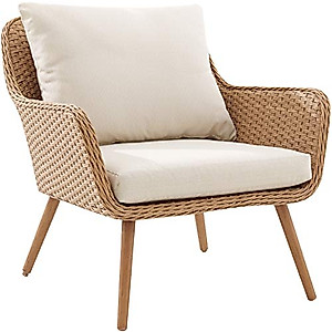 Crosley Furniture CO7185-LB Landon Outdoor Wicker Chairs (Set of 2) Light Brown