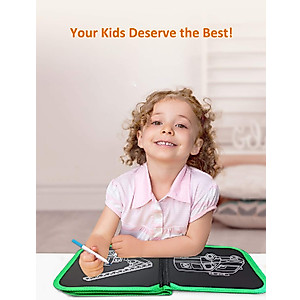 CALMSEN Portable Kids Drawing Pad, Erasable Toddler Art Supplies with 12 Colored Erasable Pens, Kids Art Supplies, Crafts Kits for Kids, Birthday Gift for Girls Boys Ages 3, 4, 5, 6, 7, 8-8.5"x8.3"