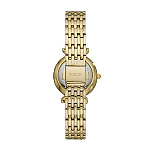 Fossil Women's Carlie Mini Quartz Stainless Steel Three-Hand Watch, Color: Gold (Model: ES4735)