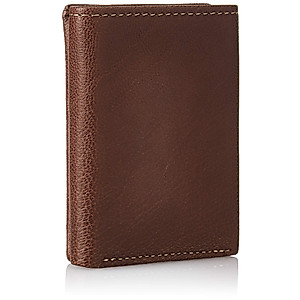 Timberland Men's Leather RFID Blocking Trifold Wallet, Brown, One Size